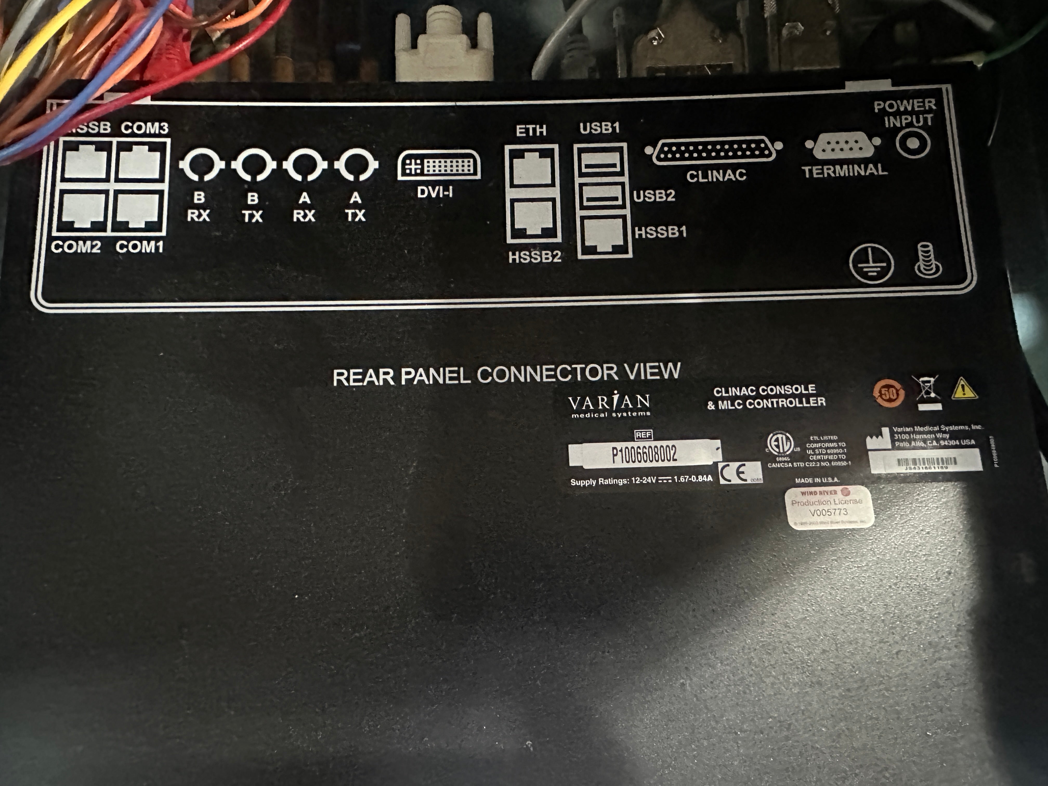 Varian medical systems Console